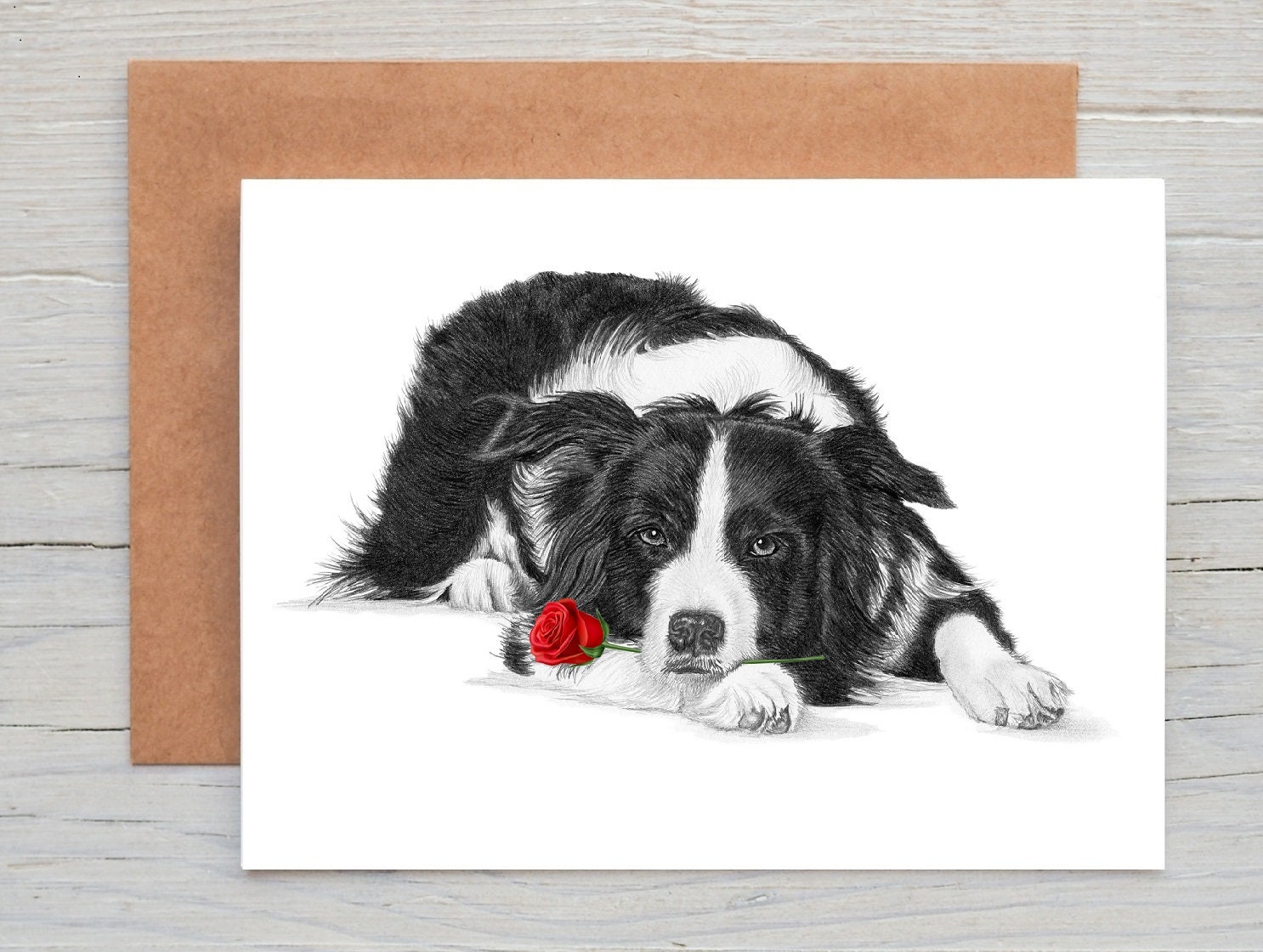 Border Collie no.6 Dog Love Card, Valentines Card, Anniversary Card ...