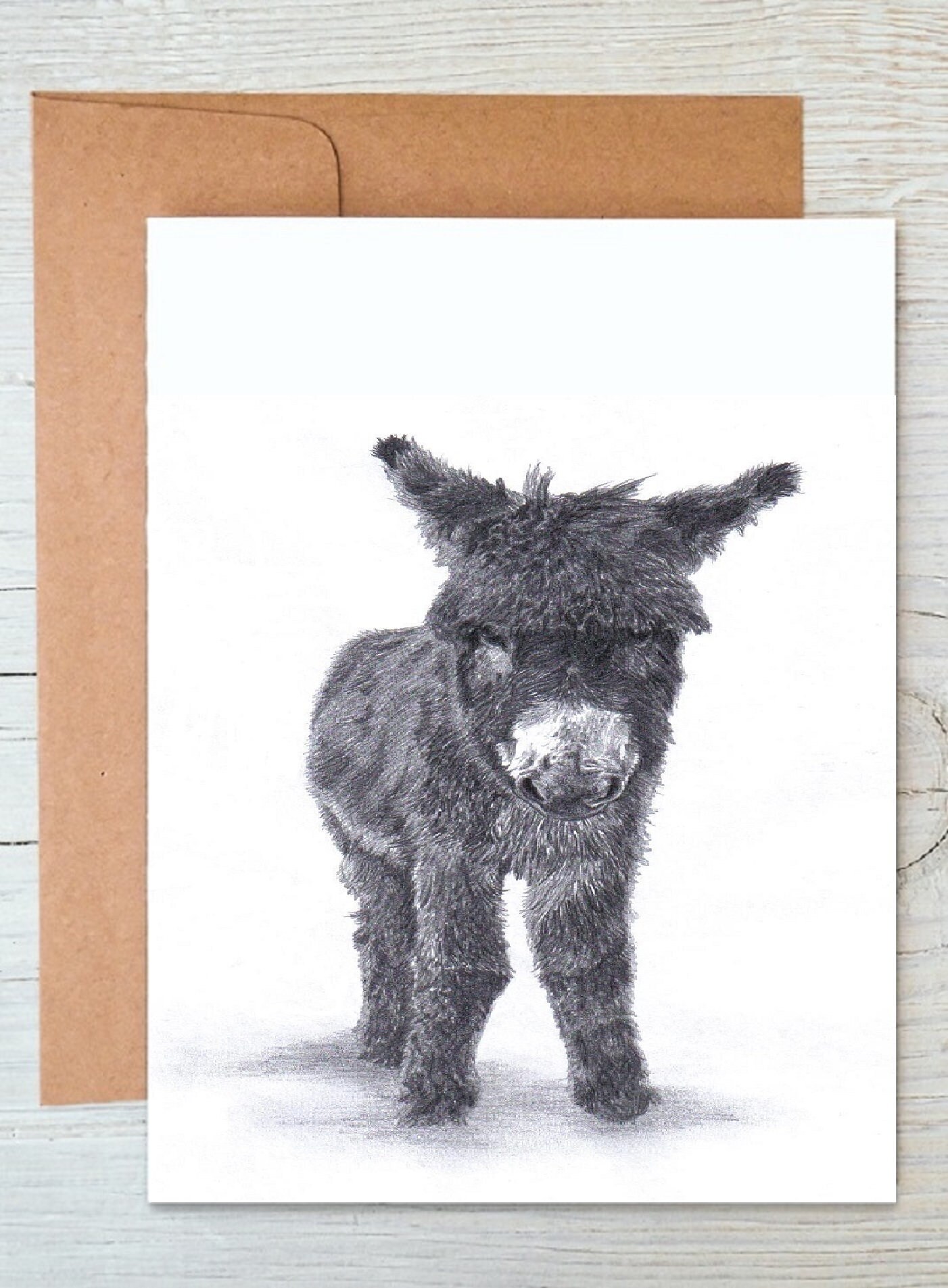 Donkey Foal no.1 Art Drawing Prints A4/A3 Size, Greetings/note Card ...