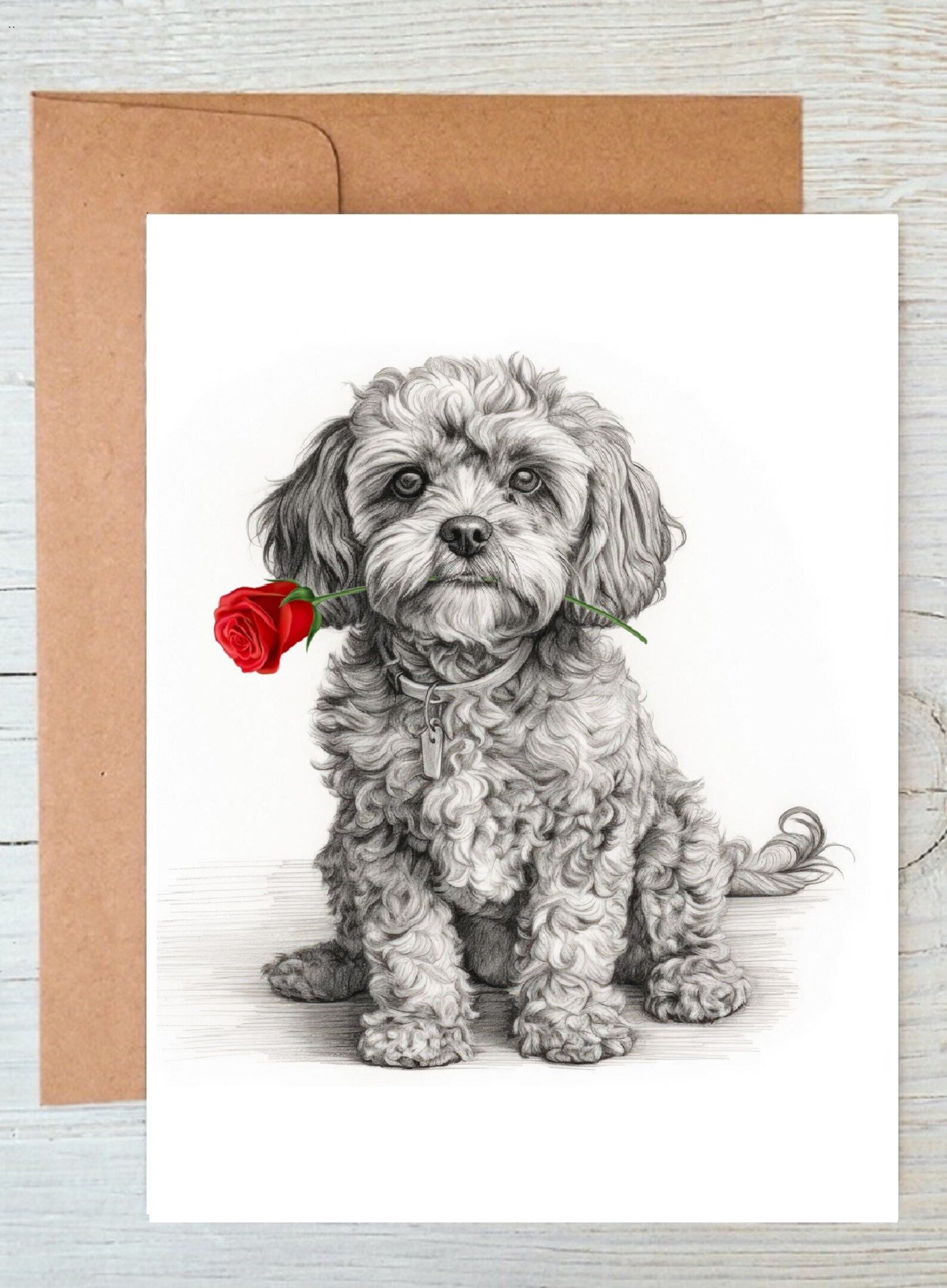Cockerpoo Cockapoo (no. 4) Cavapoo Love Card Valentines Card ...