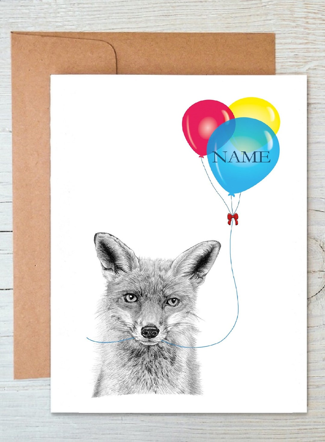 Fox (no:2) Art Birthday | Congratulations | Well Done Greetings/note ...