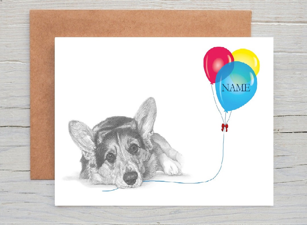 Corgi Dog Art Birthday Congratulations Well Done - Etsy UK