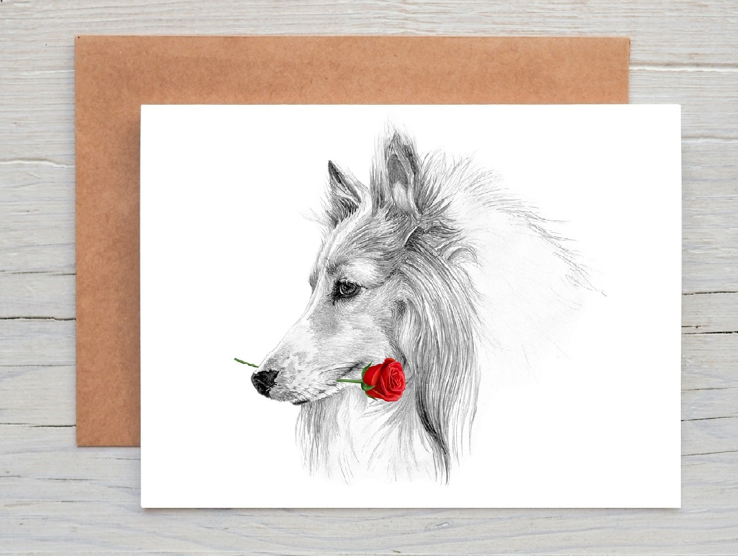 Rough Collie no. 1 Love Card Valentines Card Anniversary Card Wedding ...