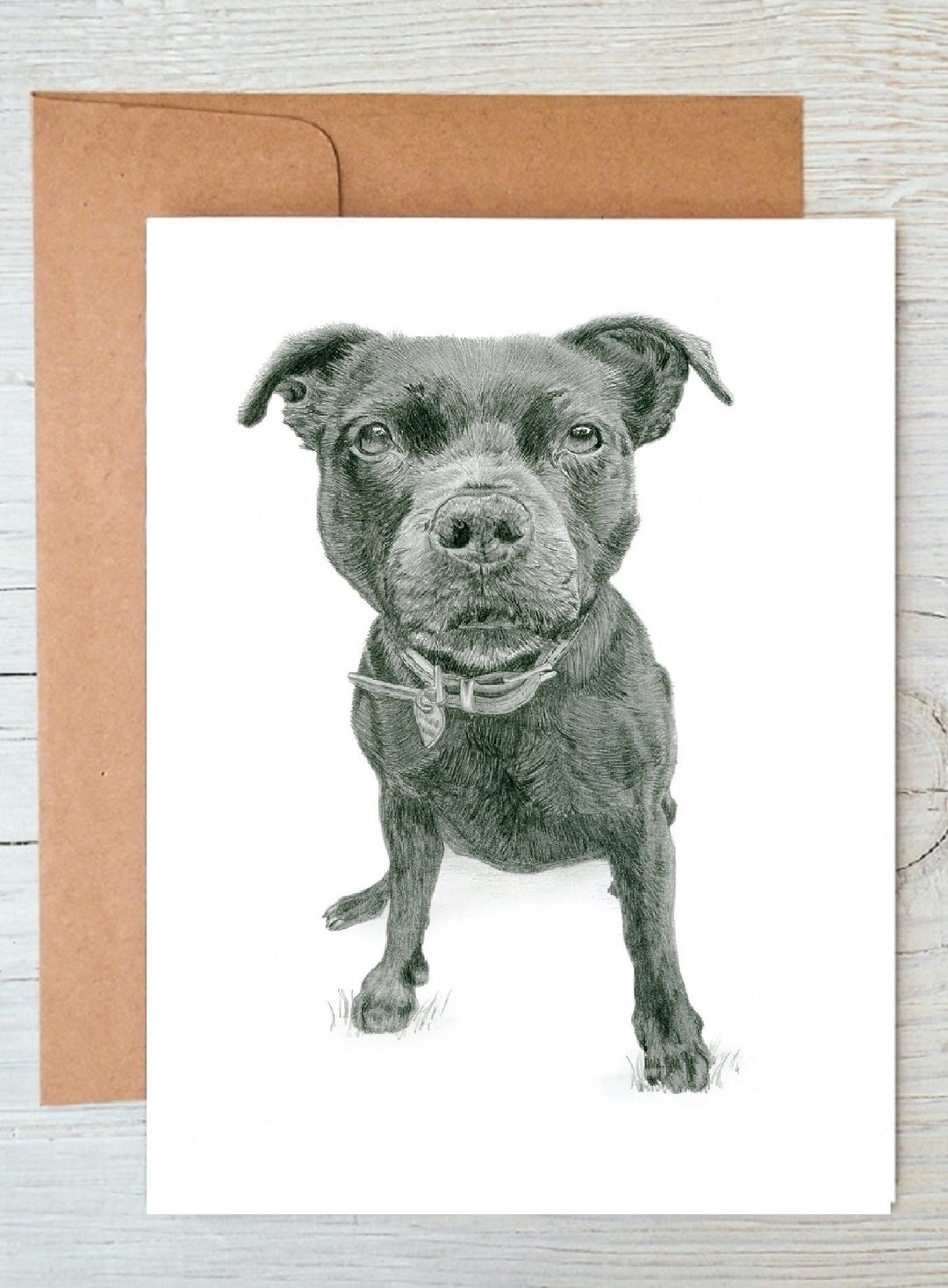 Staffordshire Bull Terrier, Staffie, Staffy (no.7) Dog Art Greetings ...
