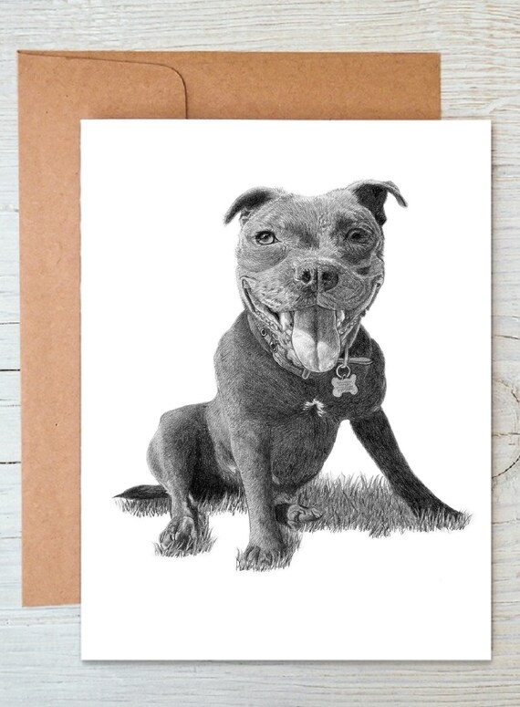 Staffy Staffordshire Bull Terrier Staffie no:6 Dog Art Large | Etsy UK
