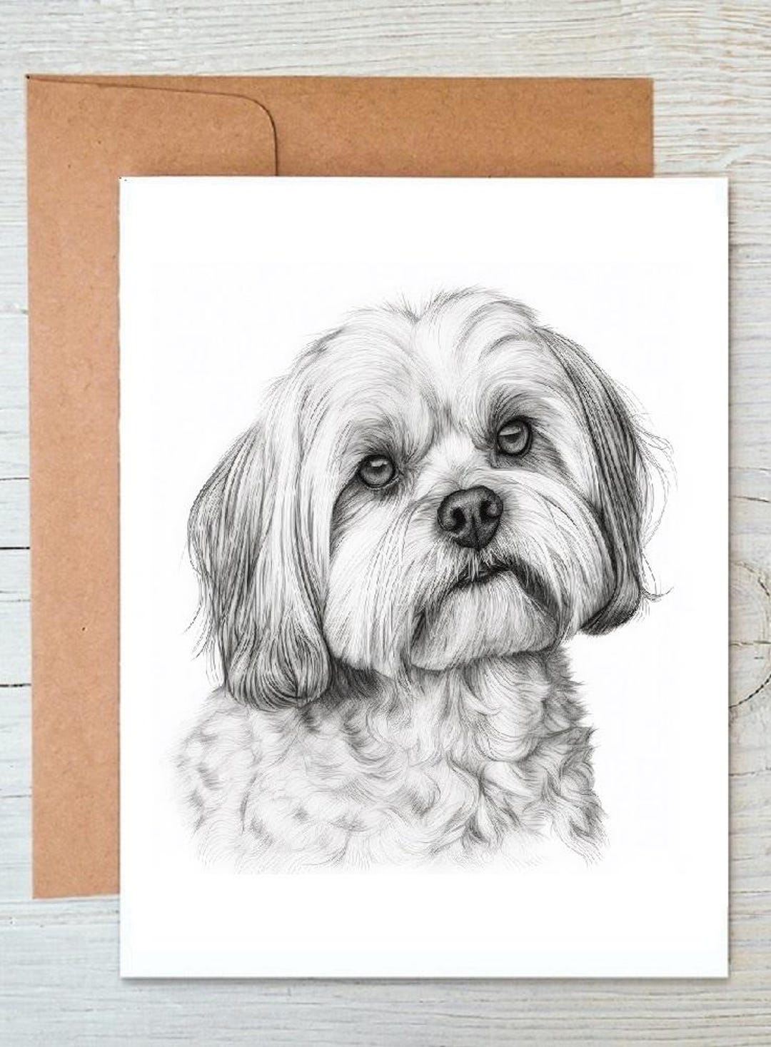 Maltese (no.5) Dog Art Greetings/note Card (can Be Personalised) / Art ...
