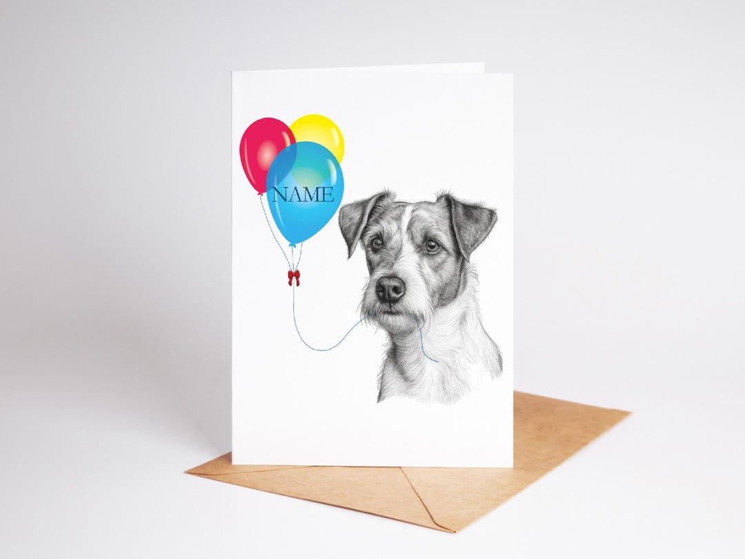 Jack Russell (no.4) Dog Art Birthday Greetings/note Card ...