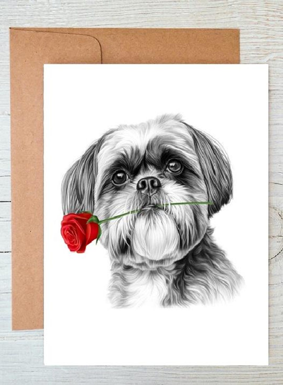 Shih Tzu (no. 3) Dog Love Card Valentines Card, Anniversary Wedding ...