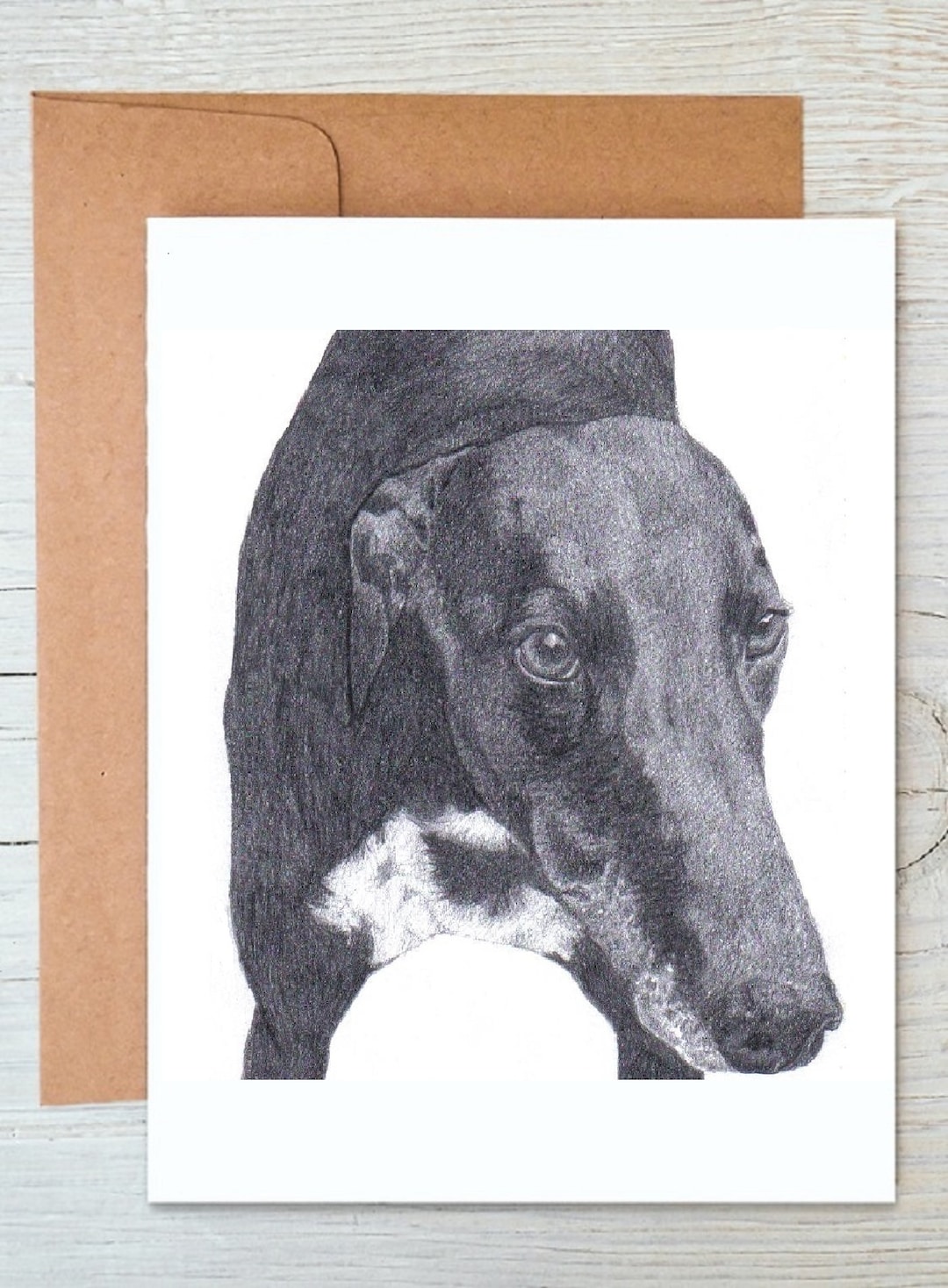 Greyhound (no.5) Art Greetings/note Card/print (can Be Personalised ...