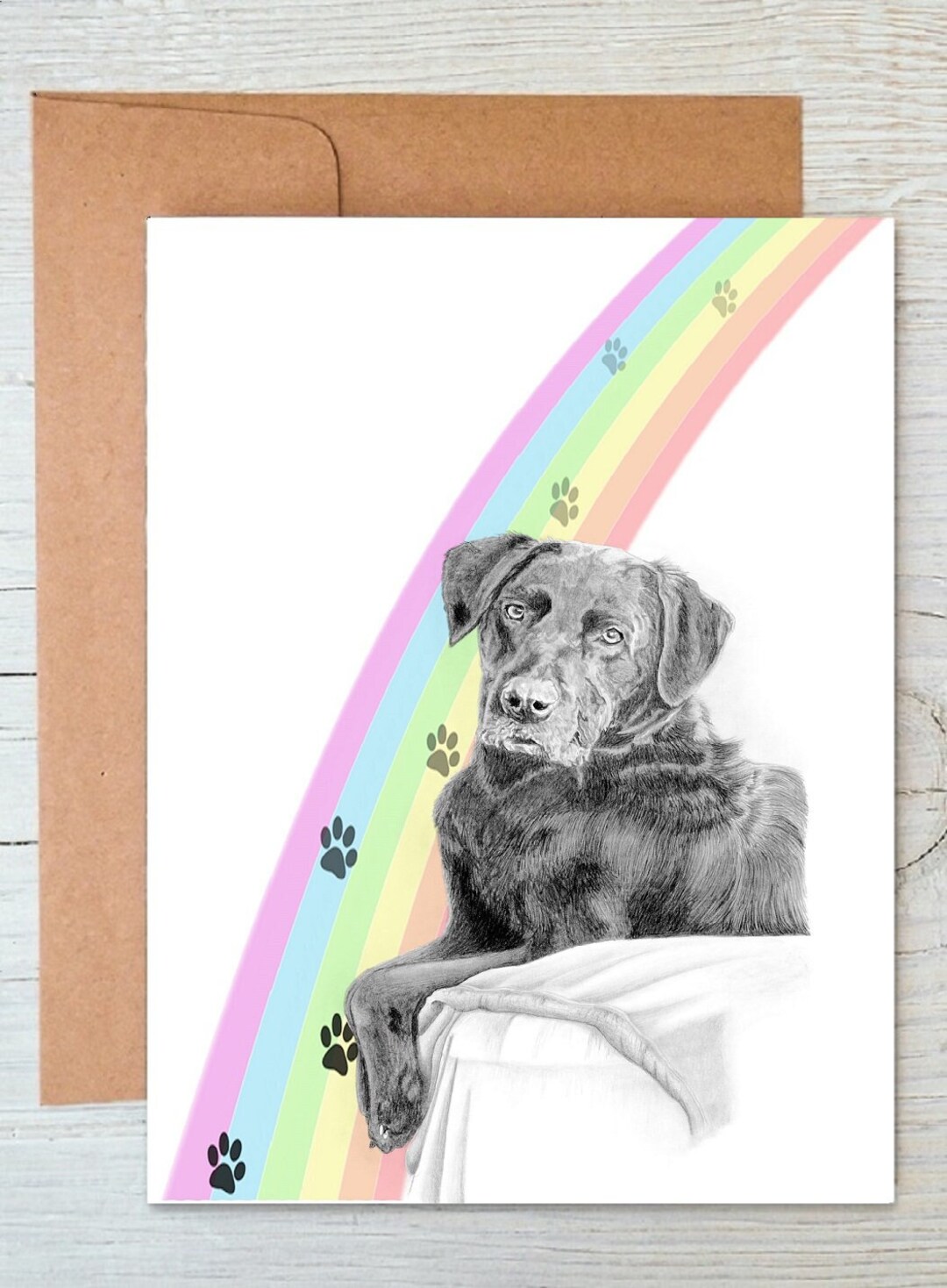Black Labrador (no 3) Dog Pet Sympathy/condolence/loss/note Card (can ...