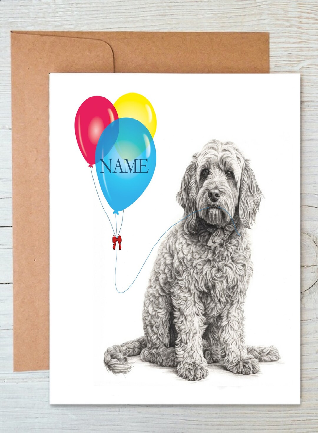 Cockerpoo (no.3) Cockapoo Cavapoo Dog Balloon Art Birthday Greetings ...