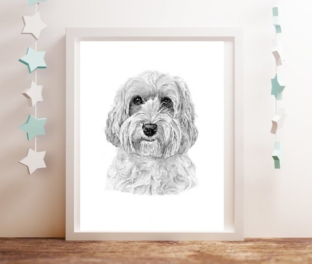 Cockerpoo Cockapoo Cavapoo Dog Art Drawing Prints A4/A3 - Etsy