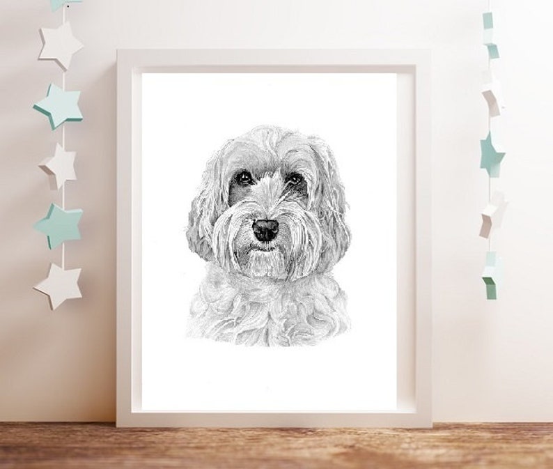 Cockerpoo Cockapoo Cavapoo Dog Art Drawing Prints A4/A3 - Etsy
