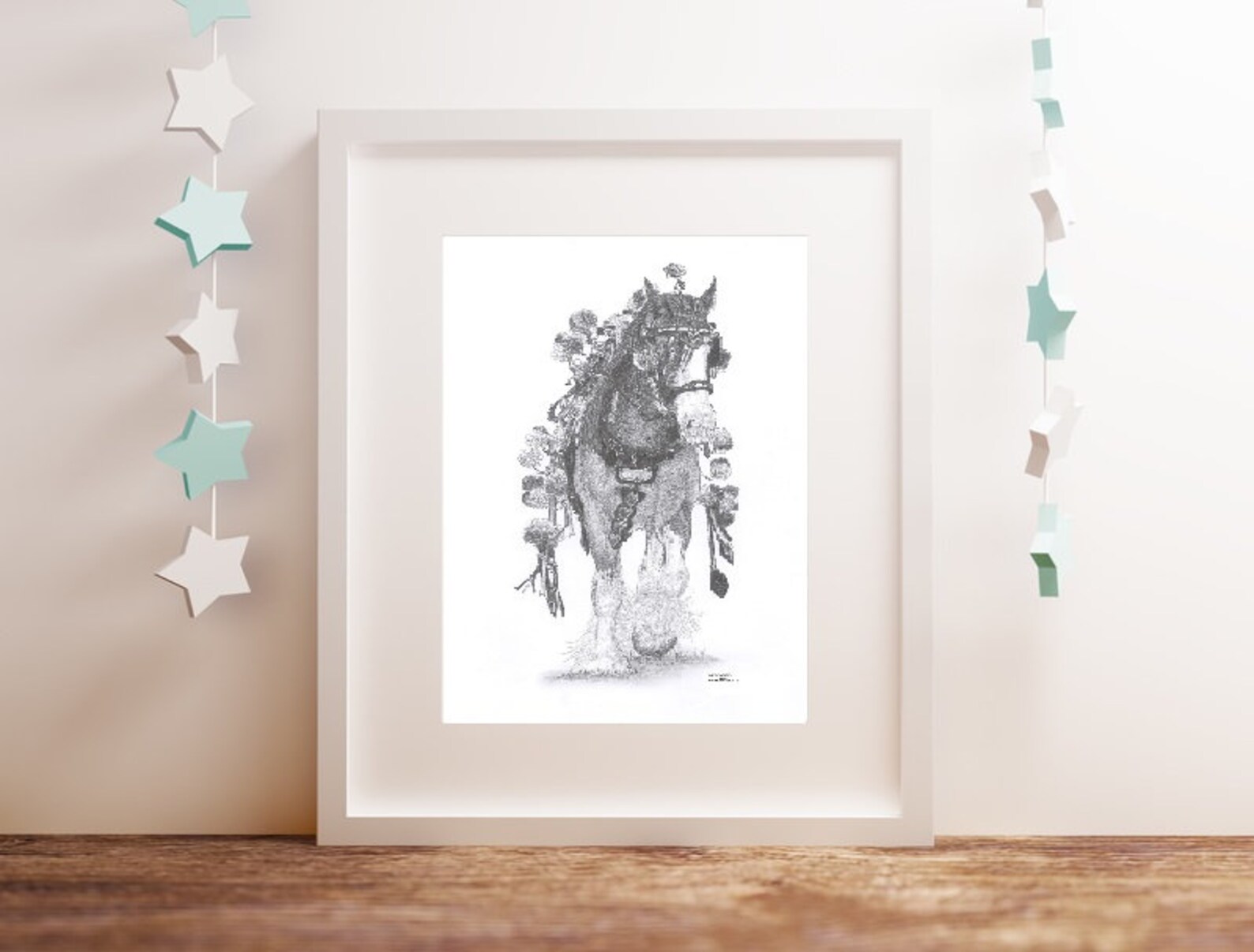 Shire Horse no.2 Art Drawing Prints A4/A3 Size - Etsy UK