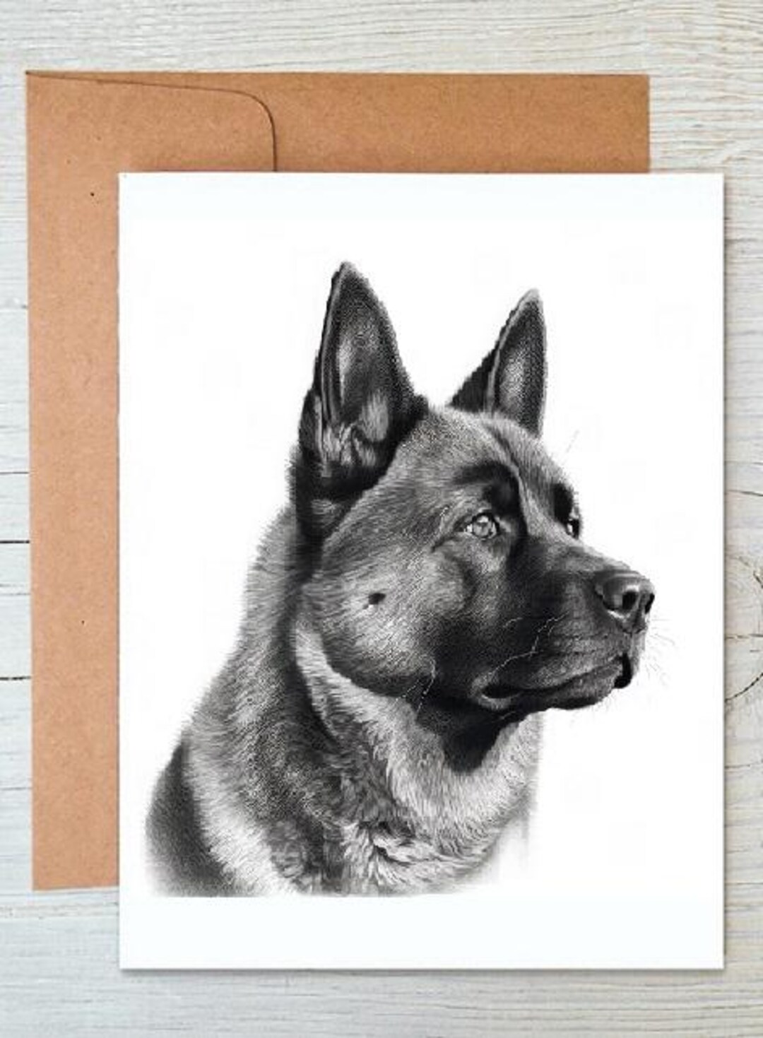 Akita (no.4) Dog Art Greetings/note Card (can Be Personalised) / Art ...