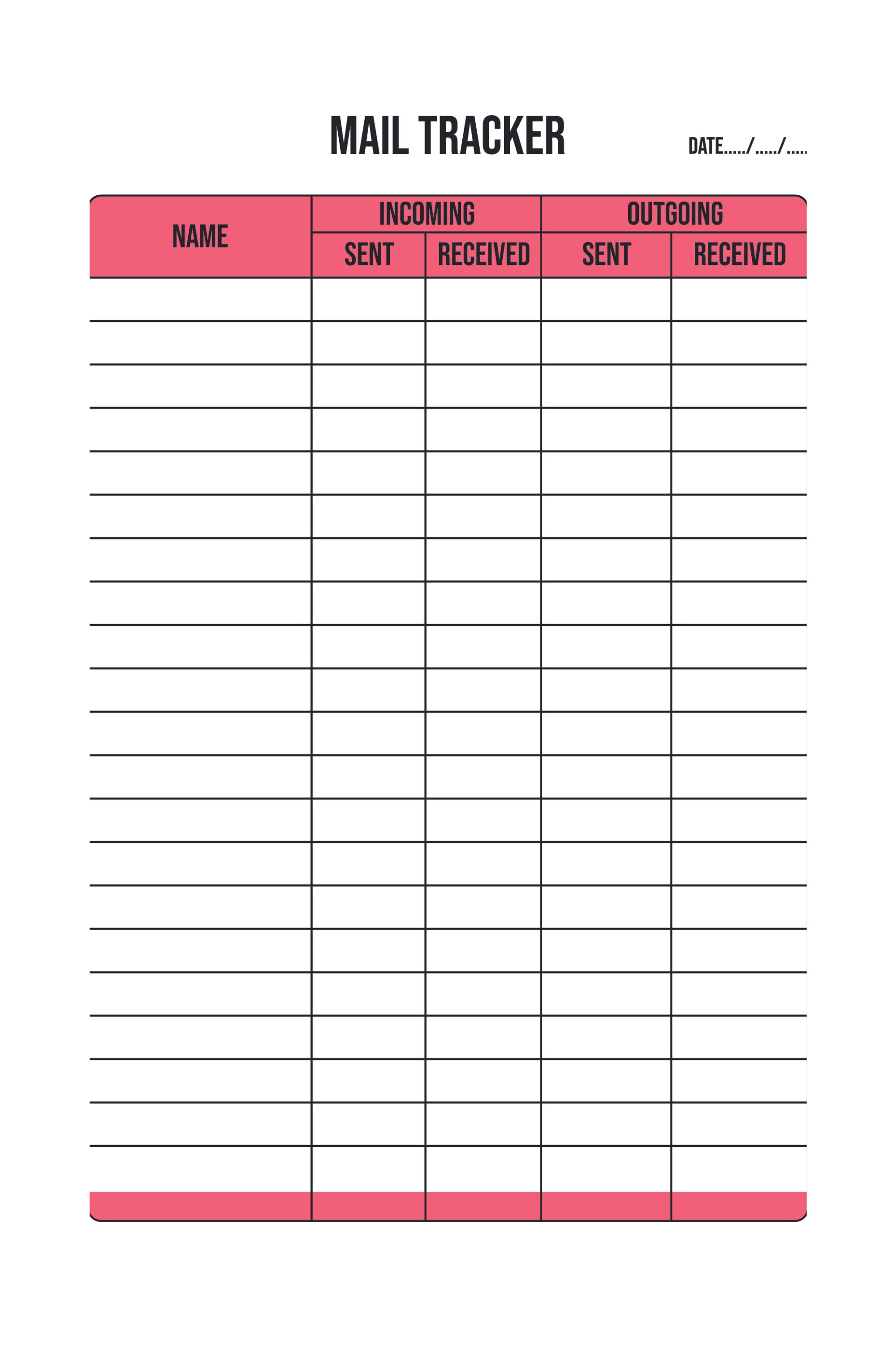 Mail Tracker Logbook 6x9 Inches 120 Pages - Etsy