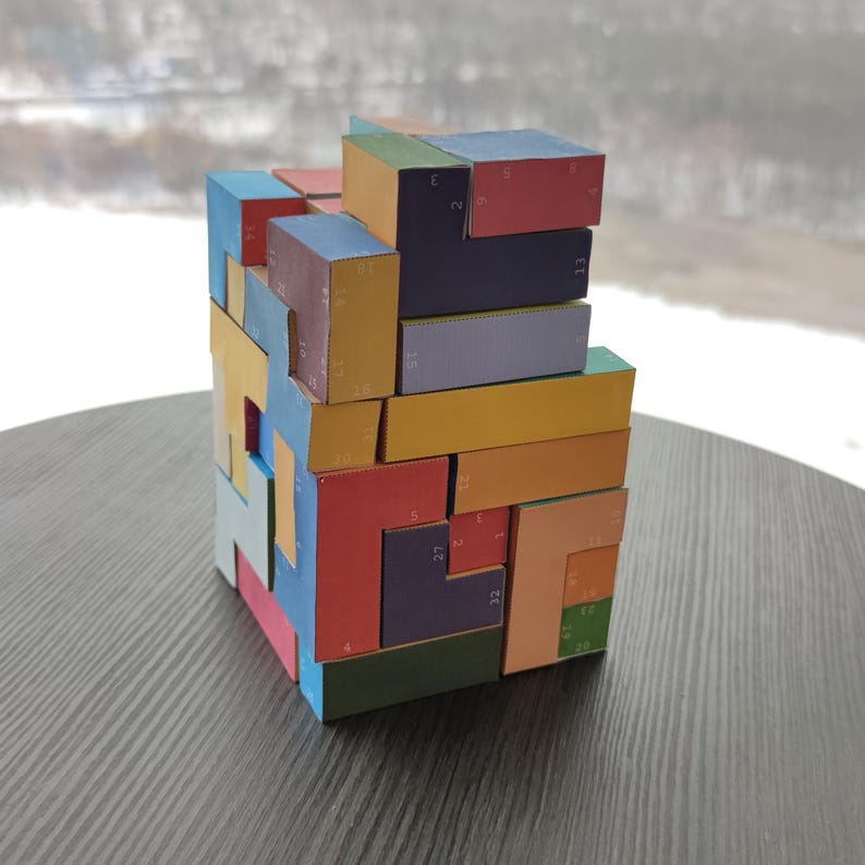Unique 3D Puzzle Handmade Paper Tetris - Fun and Creative Game Digital ...