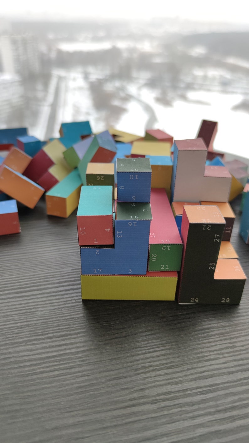 Unique 3D Puzzle Handmade Paper Tetris - Fun and Creative Game Digital ...