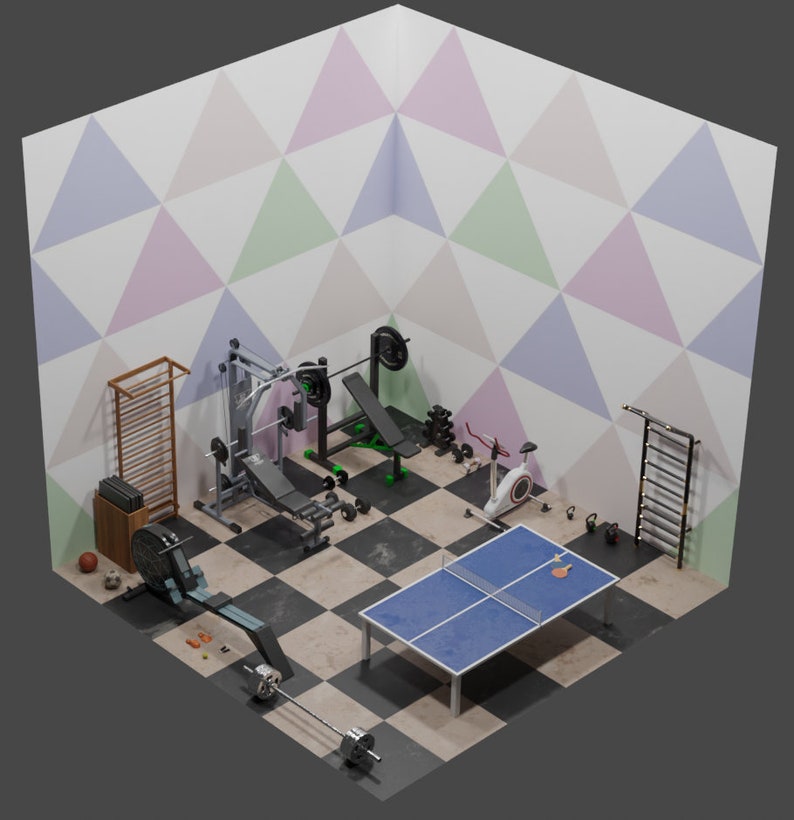 Unique 3D Tetris Puzzle: Gym Room. Digital Download File ( #250 ) - Etsy