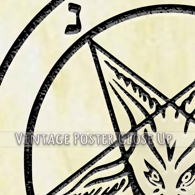 Satanic Goat Poster Sigil of Baphomet Poster Satanic Goat Pentagram ...