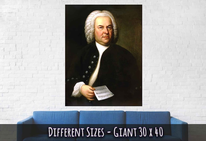 Bach Poster 17th Century Composer Johannes Sebastian Bach - Etsy