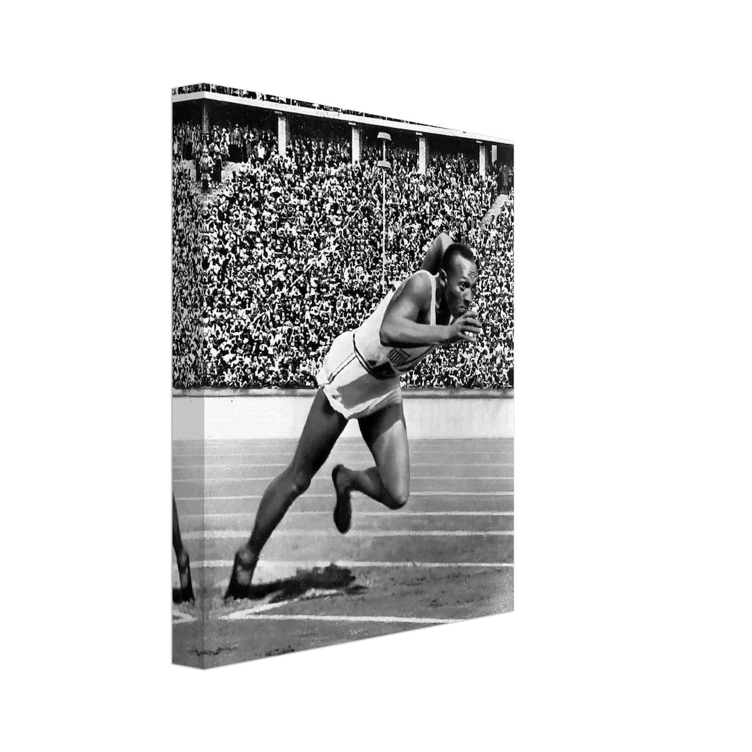 Jesse Owens Canvas Vintage Photo Iconic Jesse Owens Canvas Print UK, EU ...