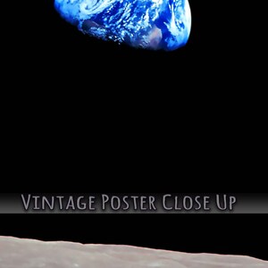 Earthrise Poster, Famous Photo Print From 1968, Shot From the Moon ...