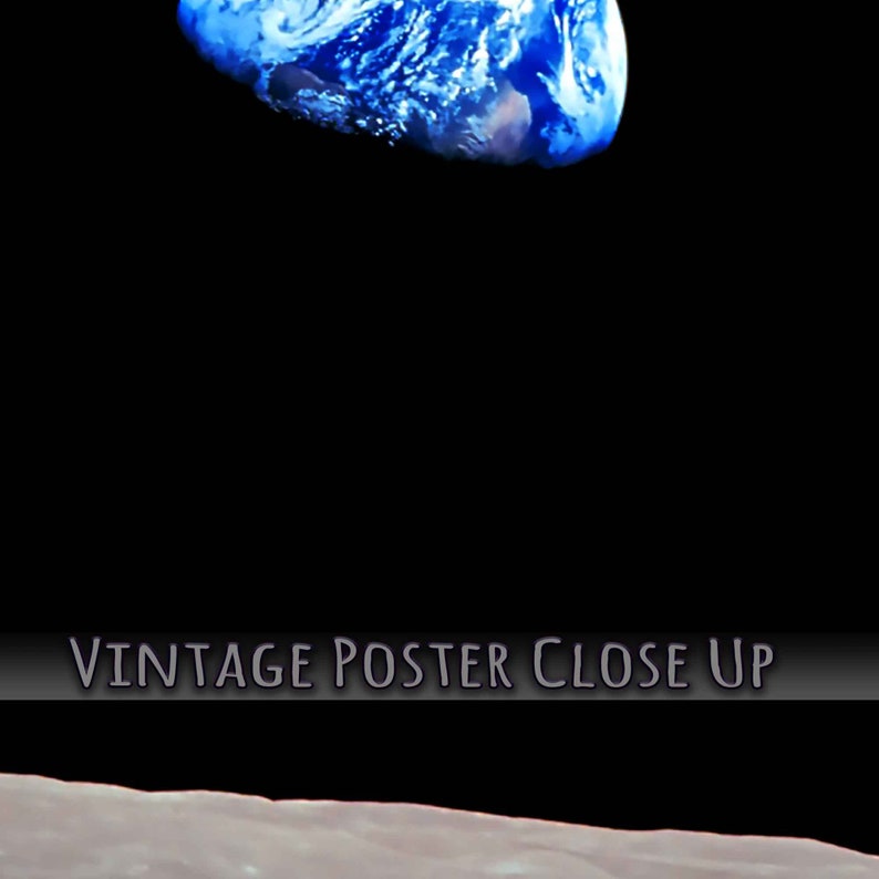 Earthrise Poster, Famous Photo Print From 1968, Shot From the Moon ...