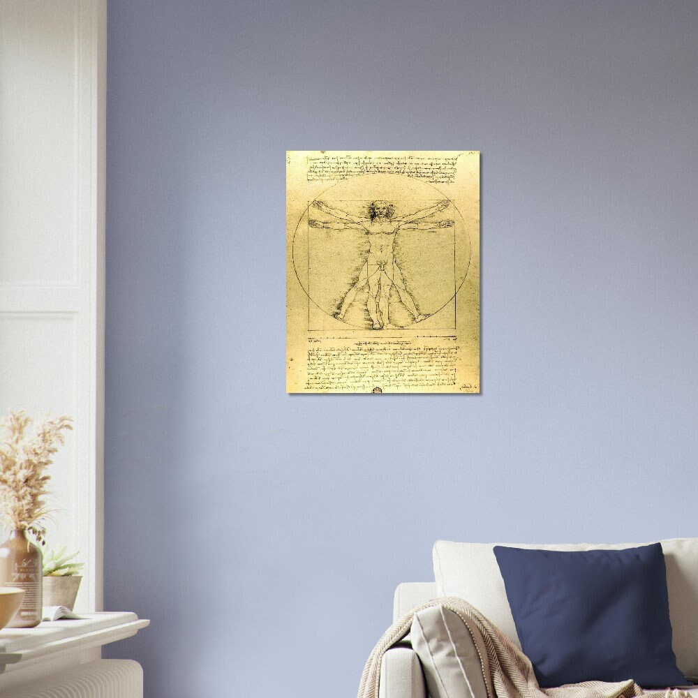 Vitruvian Man Poster: Leonardo Da Vinci Print, Enhanced Image - Etsy