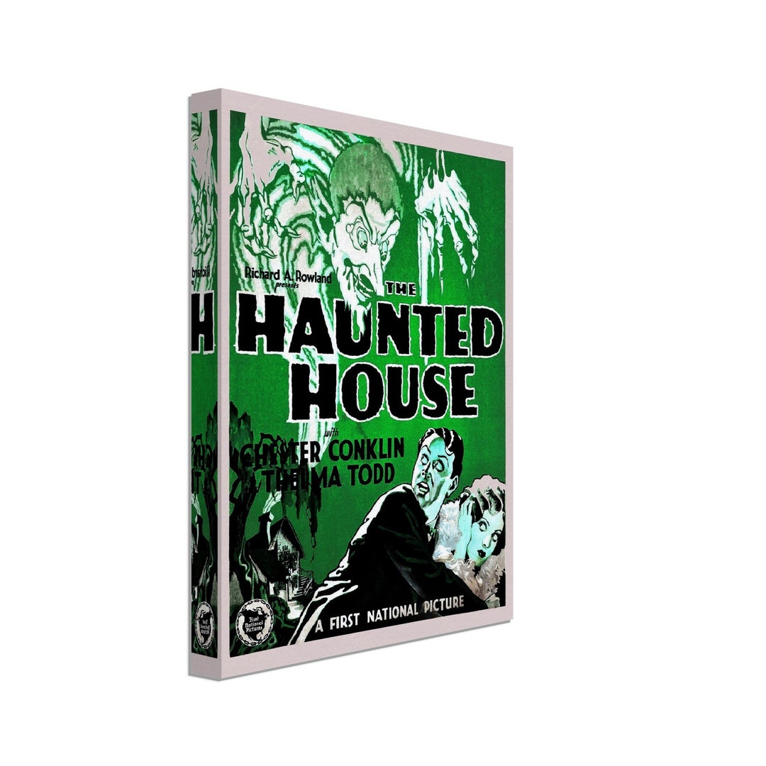 Haunted House Canvas, Vintage Horror Movie Canvas 1928 Canvas Film Art ...