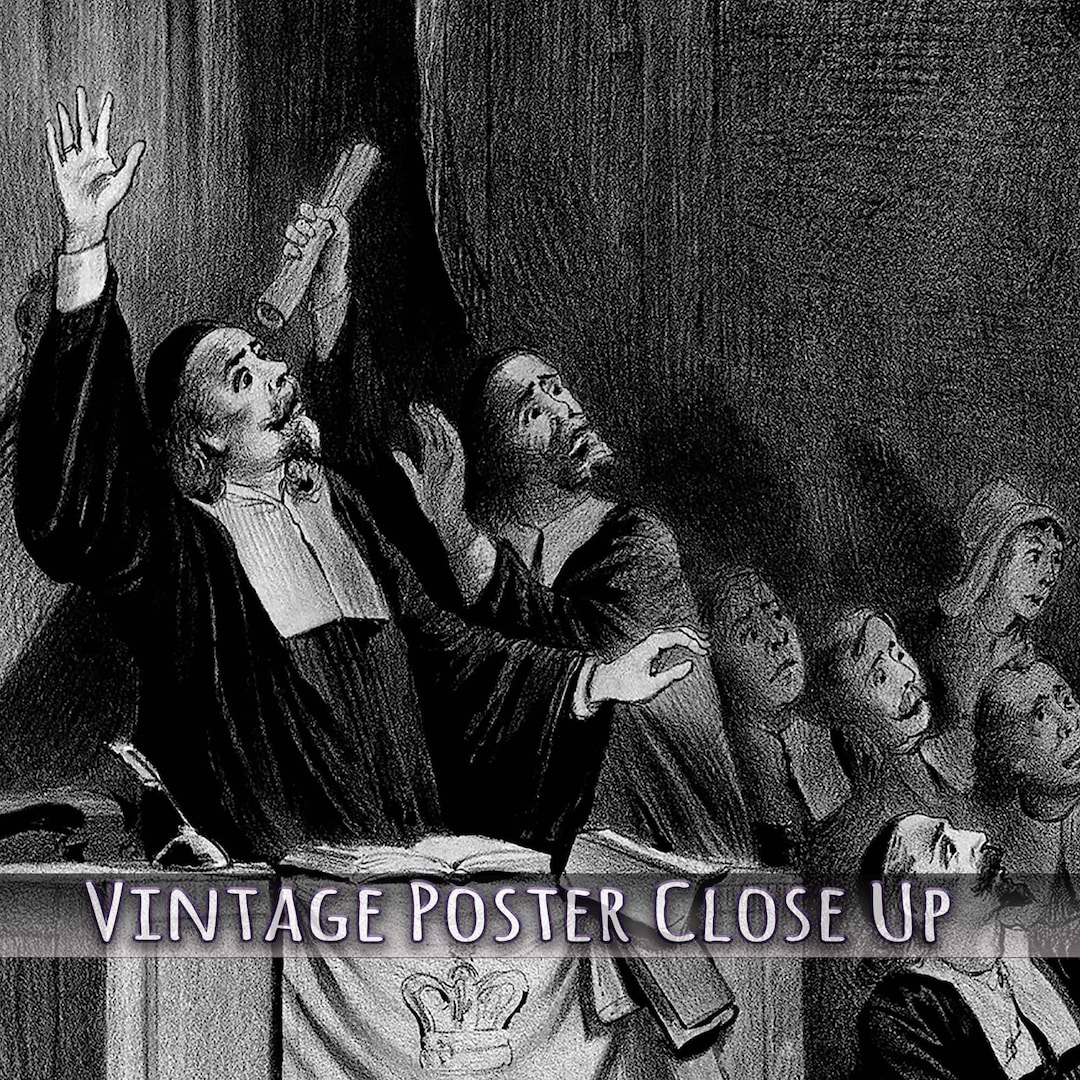 Salem Witch Trials Poster: Vintage Courtroom Scene - Etsy