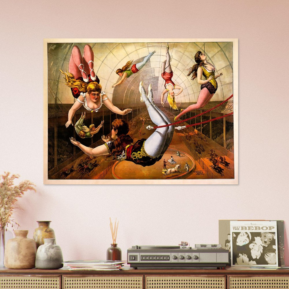 Vintage Circus Poster, Female Acrobats Antique 1890 Print. - Etsy