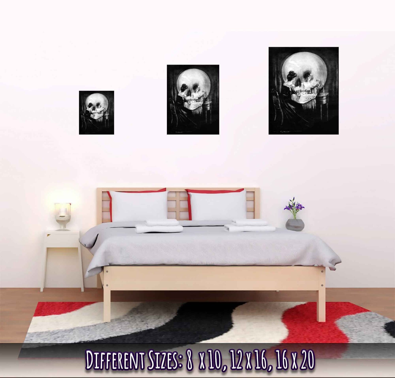 All is Vanity Poster: Human Skull Illusion Art Print by C. Allan ...