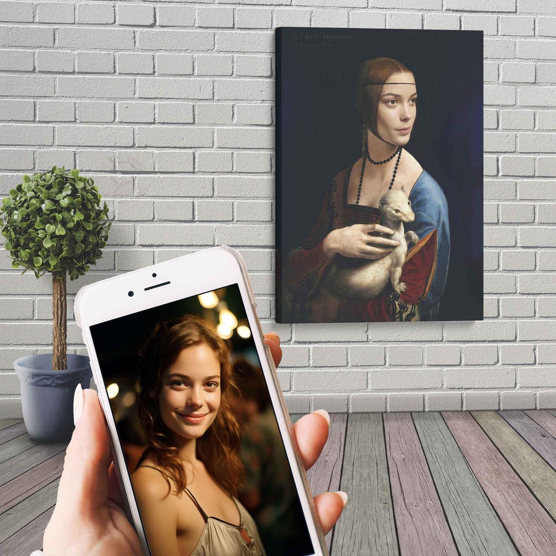 You With an Ermine Custom Canvas Print, Your Picture in Lady With an ...