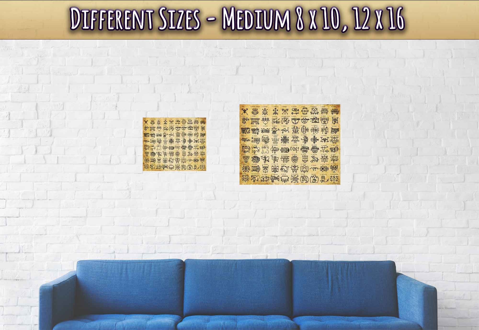 Goetia Sigils Poster Goetia Demons Poster Goetia Symbols Print Aged ...