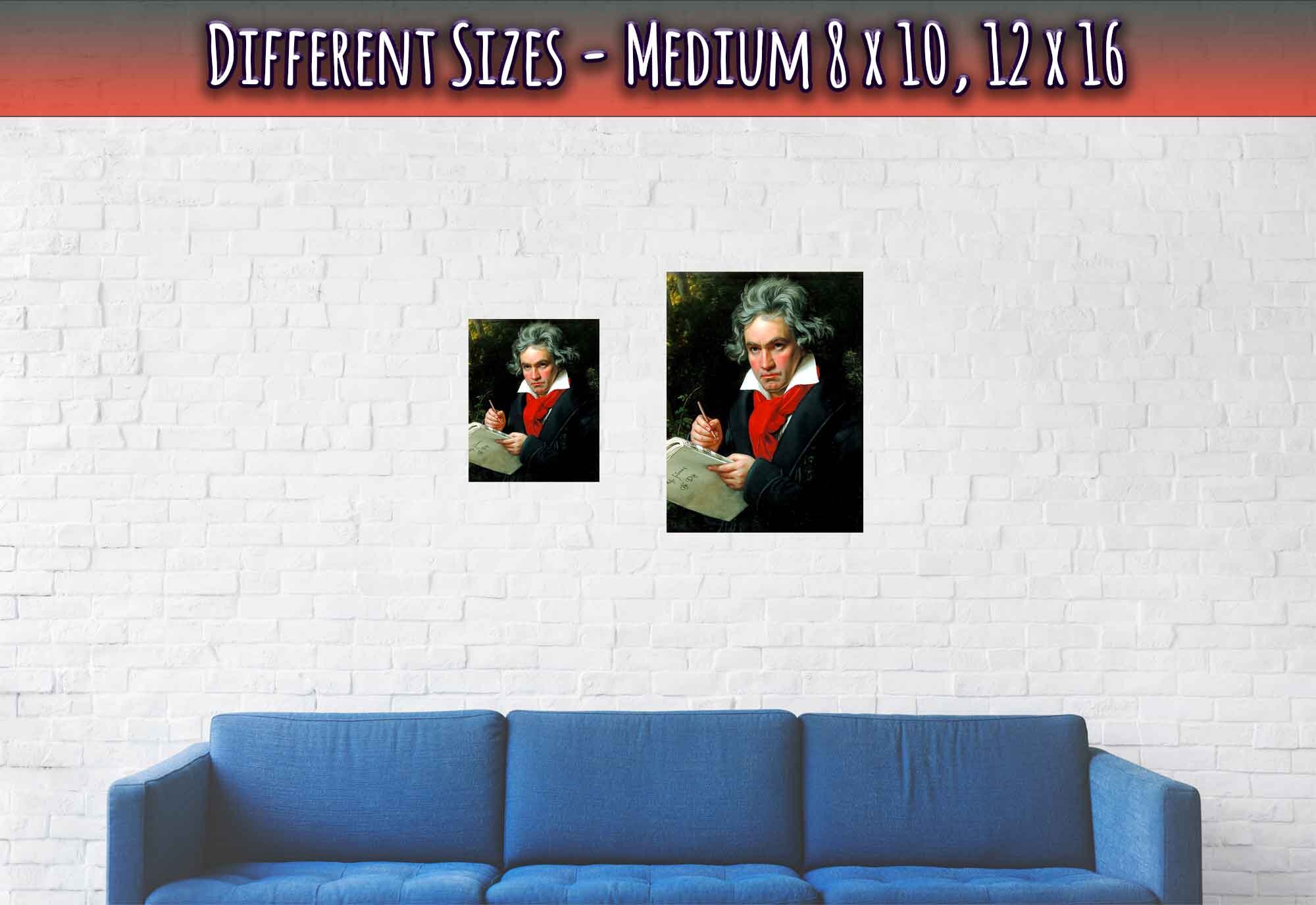 Beethoven Poster, 18th Century Composer, Vintage Portrait Print Ludwig ...