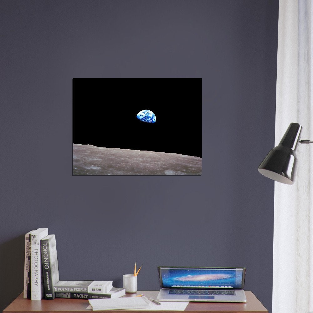 Earthrise Poster, Famous Photo Print From 1968, Shot From the Moon ...