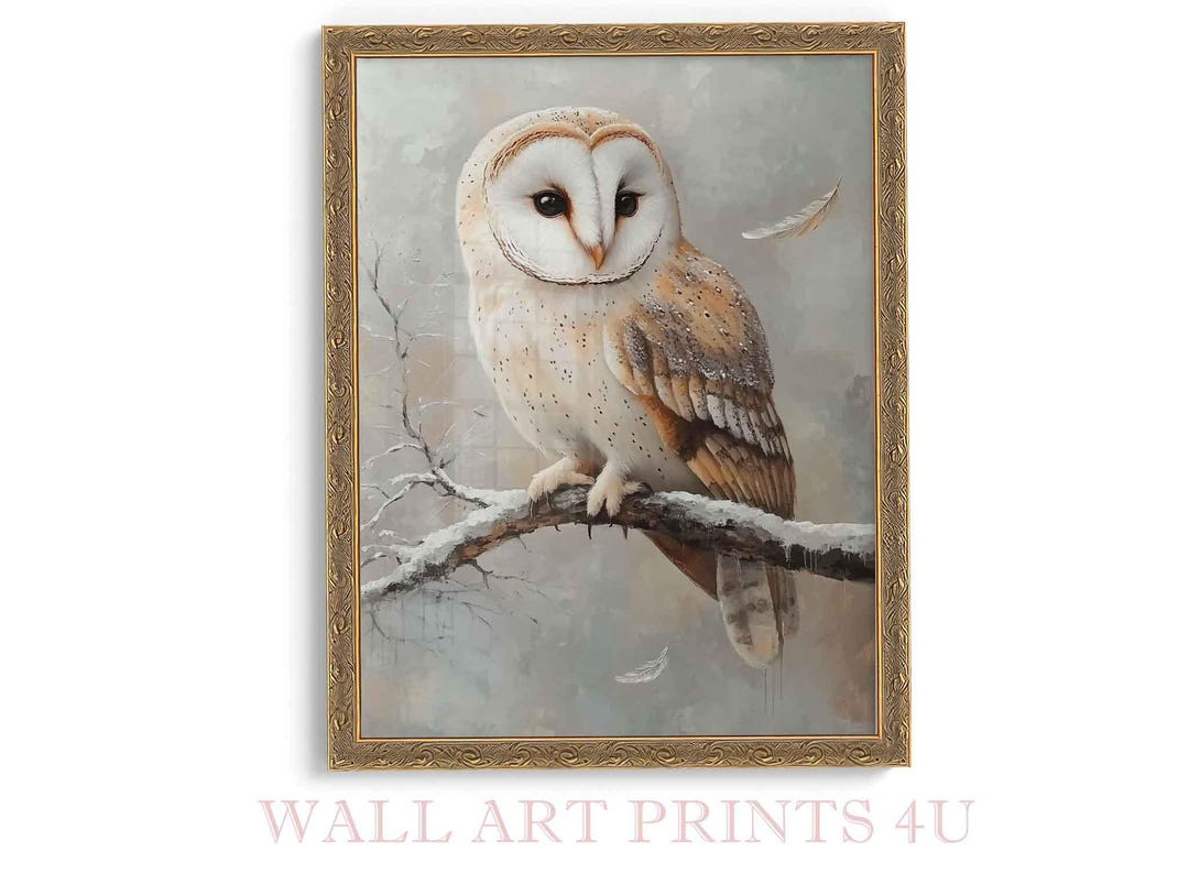 Vintage Barn Owl Poster: Impressionist Wildlife Art Print - Etsy