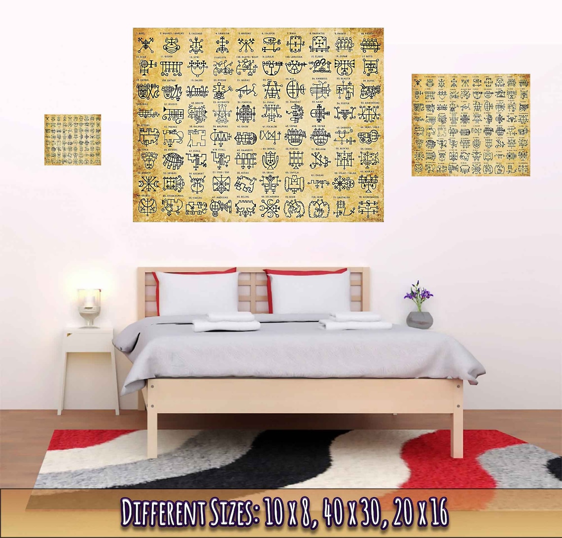 Goetia Sigils Parchment Poster - Demon Conjuration Print - Etsy
