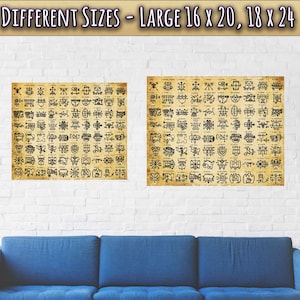 Goetia Sigils Poster - Goetia Demons Poster - Goetia Symbols Print Aged ...