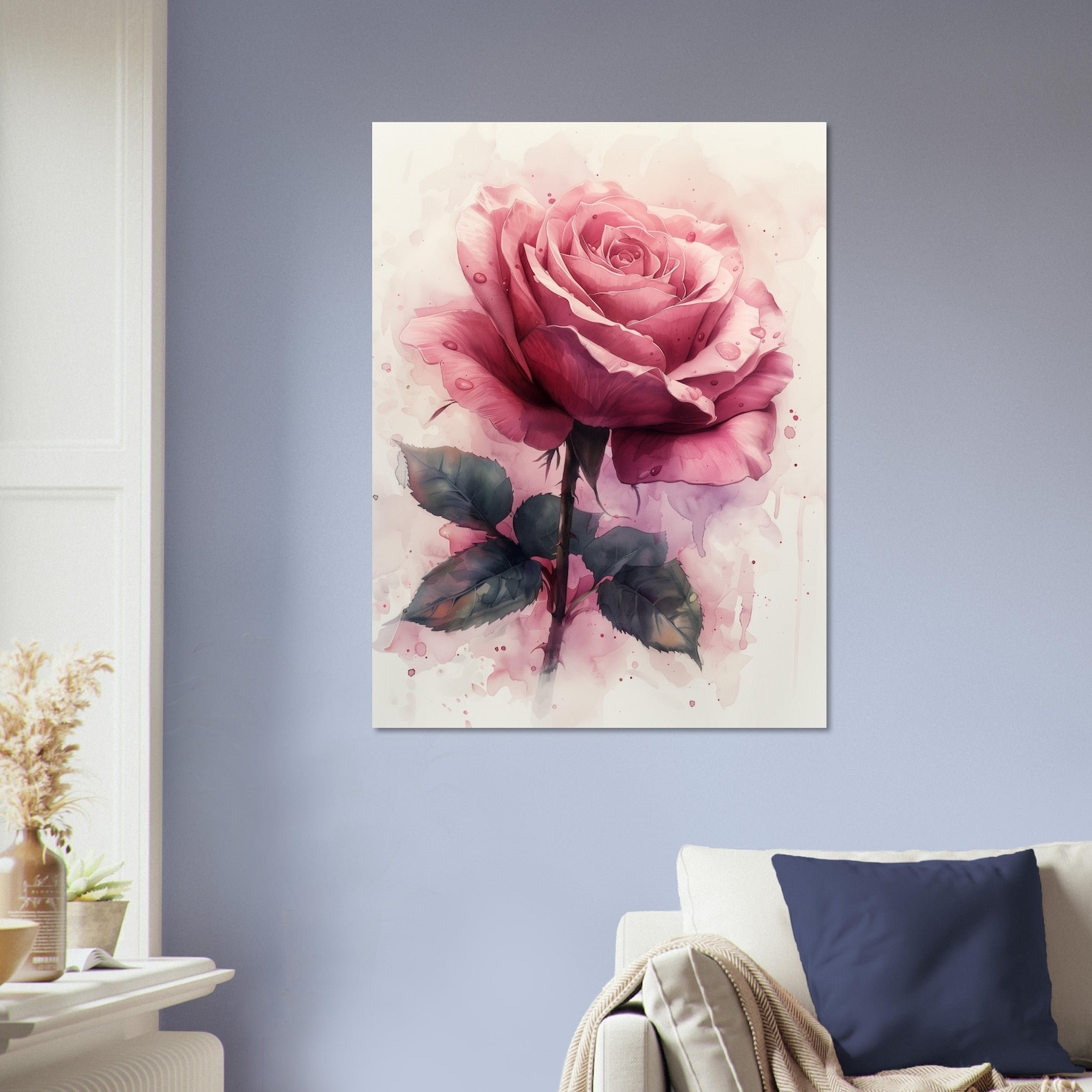 Watercolour Rose Poster Print. - Etsy