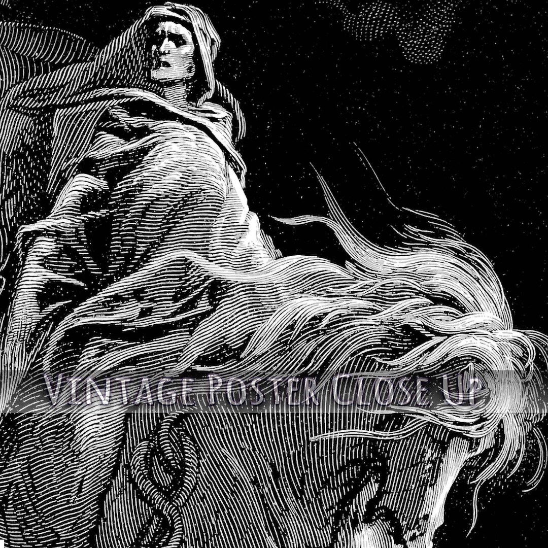 Gustave Dore Poster - Death on A Pale Horse Print, From La Grand Bible ...