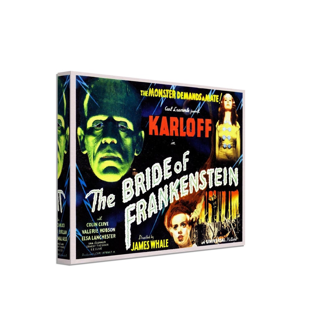 Bride of Frankenstein Canvas, Vintage Horror Movie Canvas 1935 Canvas ...