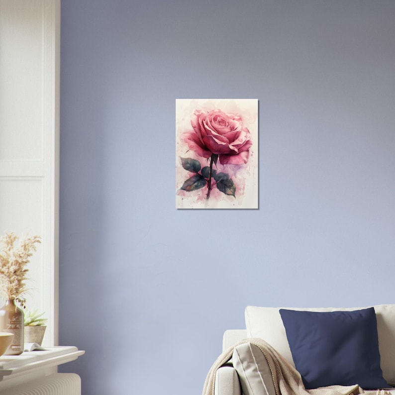 Watercolour Rose Poster Print. - Etsy