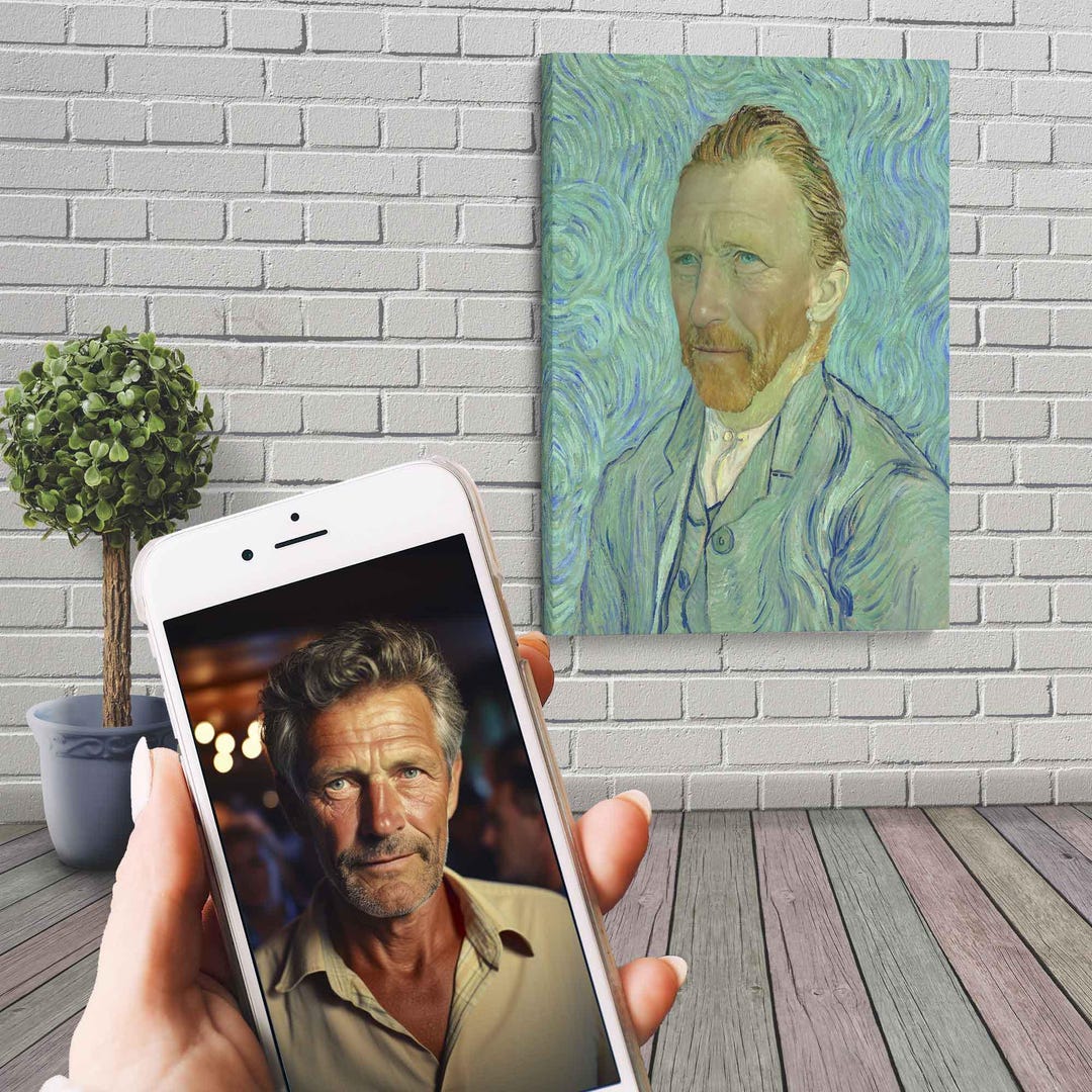 You as Van Gogh Felt Hat Custom Canvas Print, Your Picture as Van Gogh ...