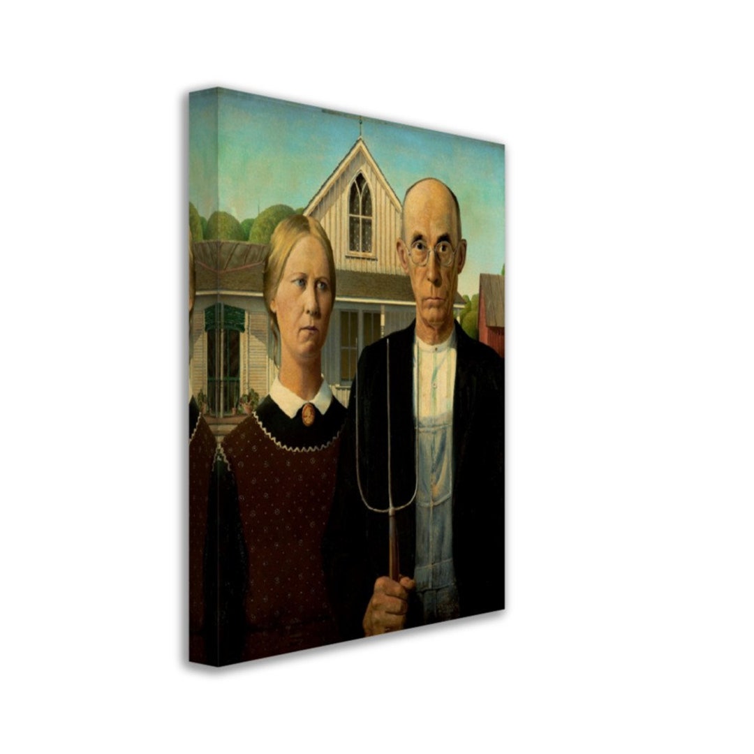 American Gothic Canvas Print, Grant Wood 1930 - American Gothic Canvas ...