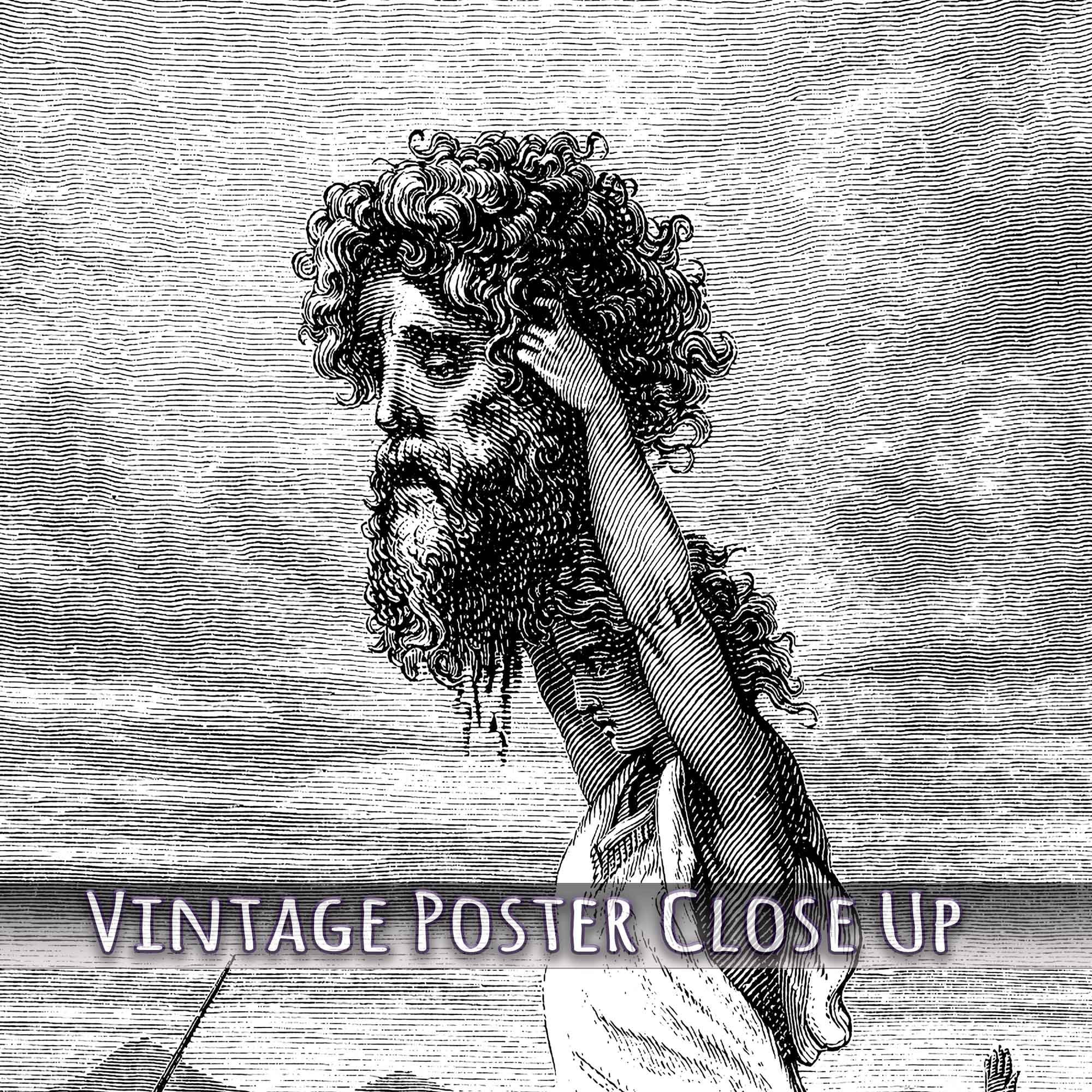 Gustave Dore Poster David Slays Goliath Print, From La Grand Bible De ...