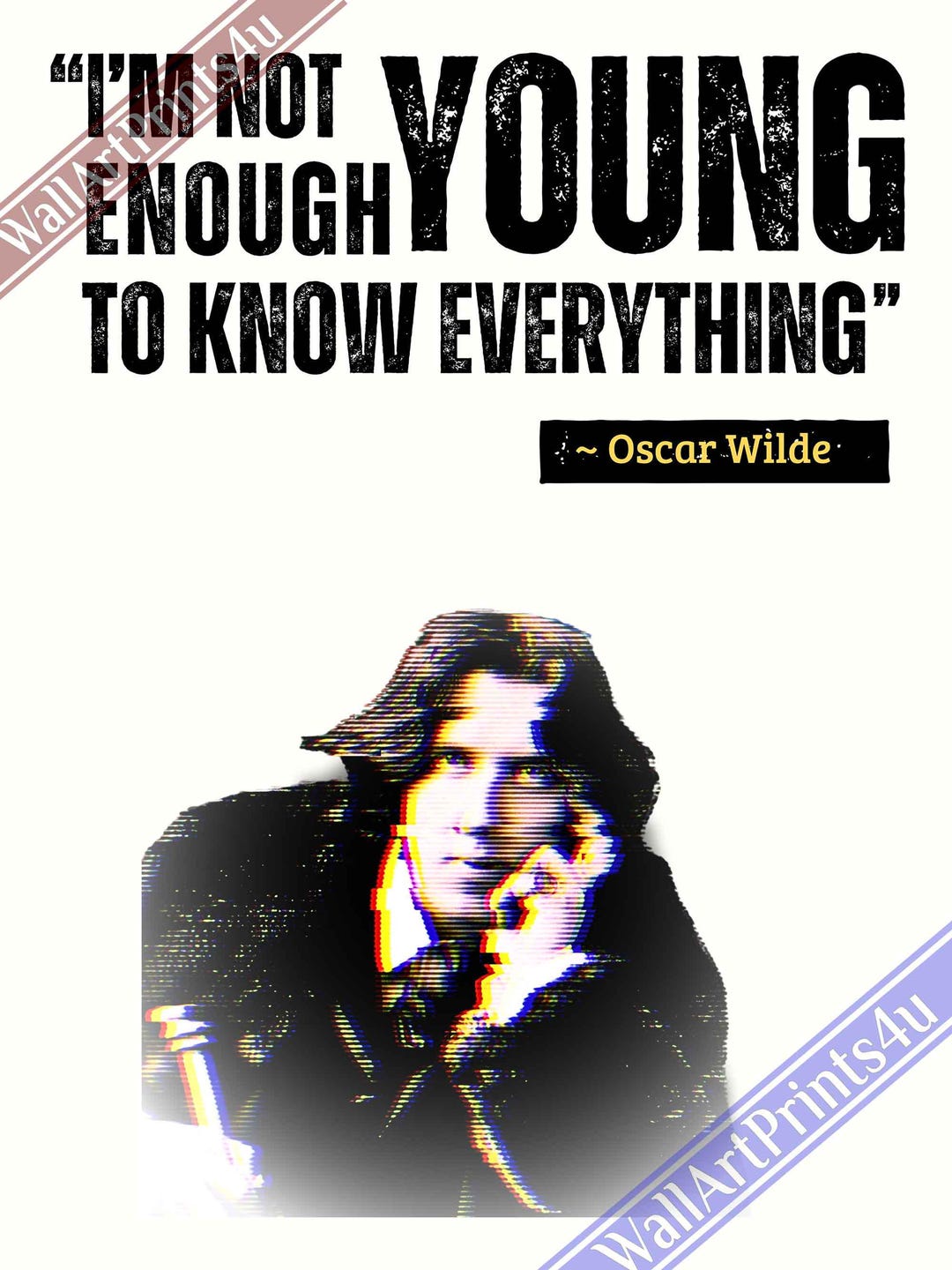 Oscar Wilde Quote Poster - Witty Vintage Literary Wall Art in Grunge ...