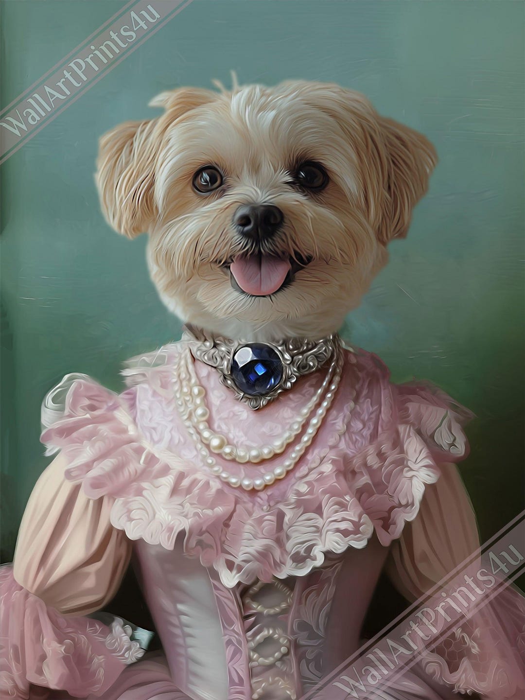 Aristocrat Pet Printable, Princess Cat / Dog Custom Portrait From Photo ...