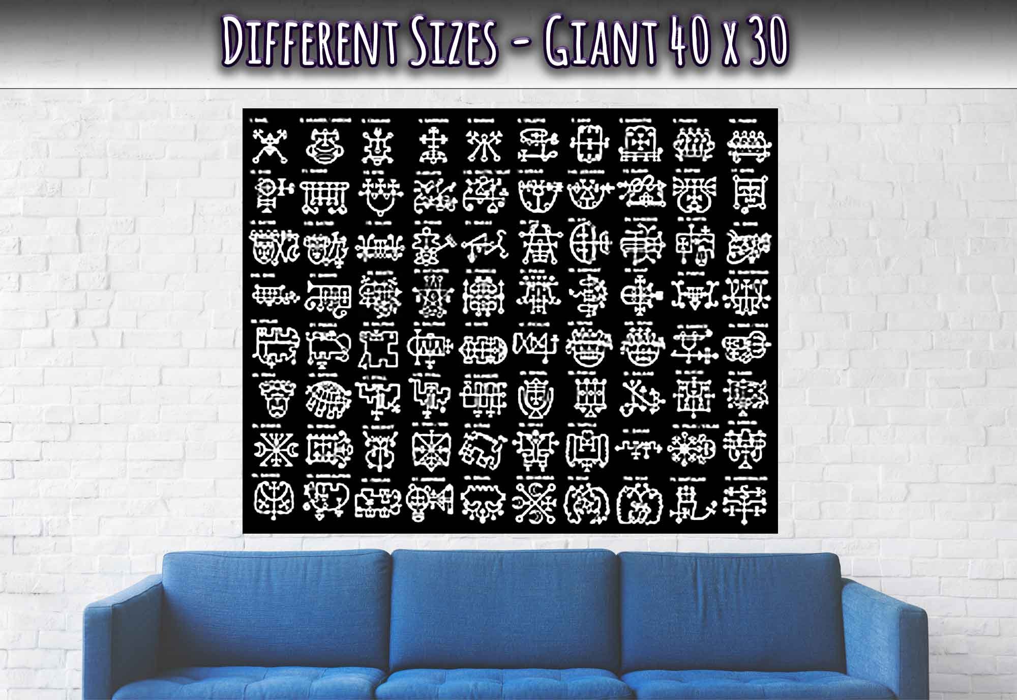 Goetia Sigils Poster, White on Black, Goetia Demons Poster Goetia ...