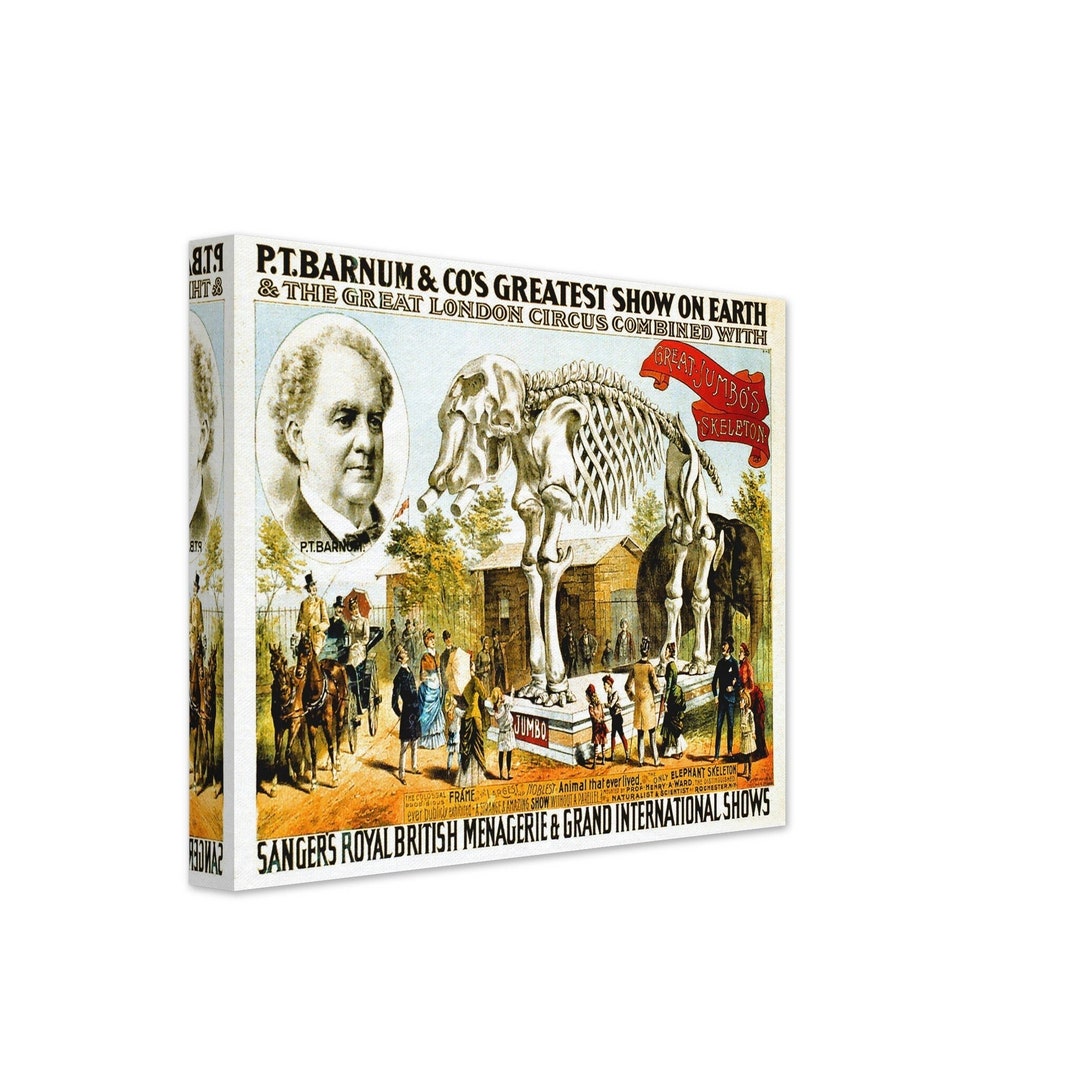 Vintage Circus Canvas, Pt Barnum Greatest Show on Earth Canvas, Real ...